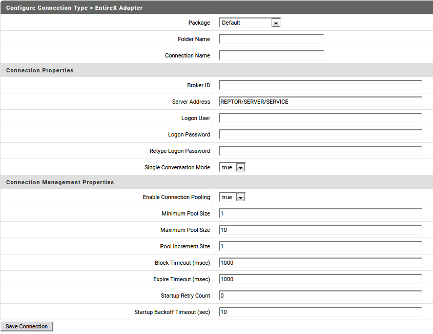 Configuration - EntireX Adapter